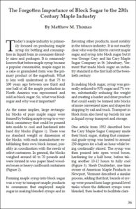 The Forgotten Importance of Block Sugar to the 20th Century Maple Syrup ...